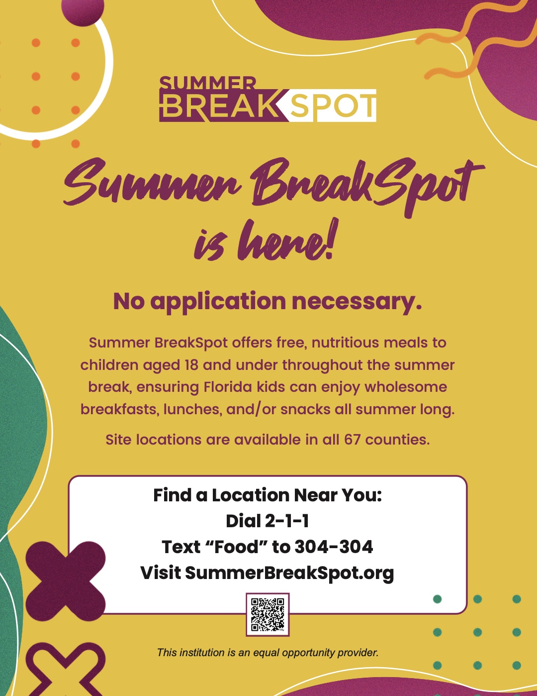 Tell Your Friends! – Summer BreakSpot Food Service Program